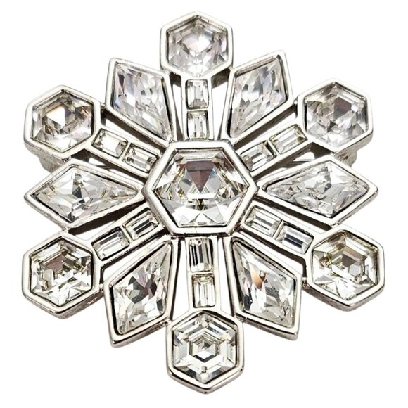 Swarovski | Jewelry | Swarovski Silver Tone Clear Crystal Snowflake ...